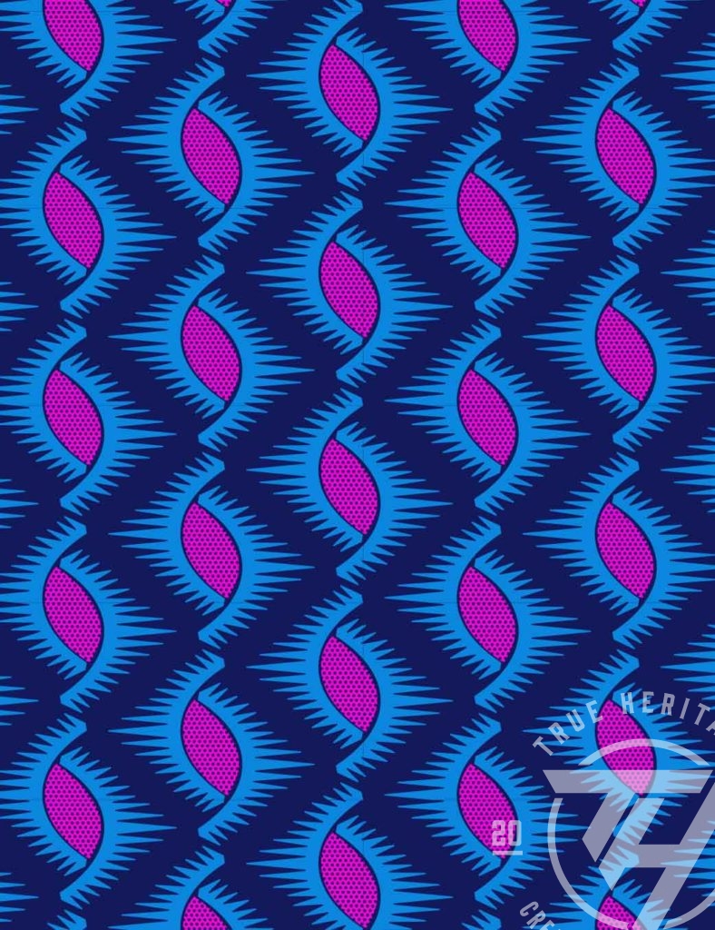 Afro diamond print-blue pink – True Heritage